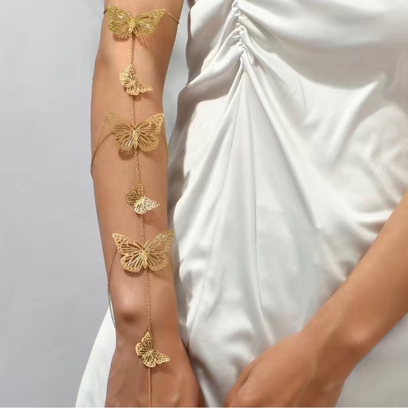 Accessories | 315 Bundle Gold Butterfly Arm Chain New With Tags | Poshmark